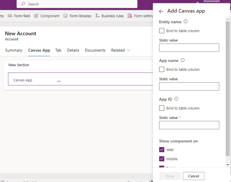 How to Embed a Canvas App in Dynamic CRM - ECF Data